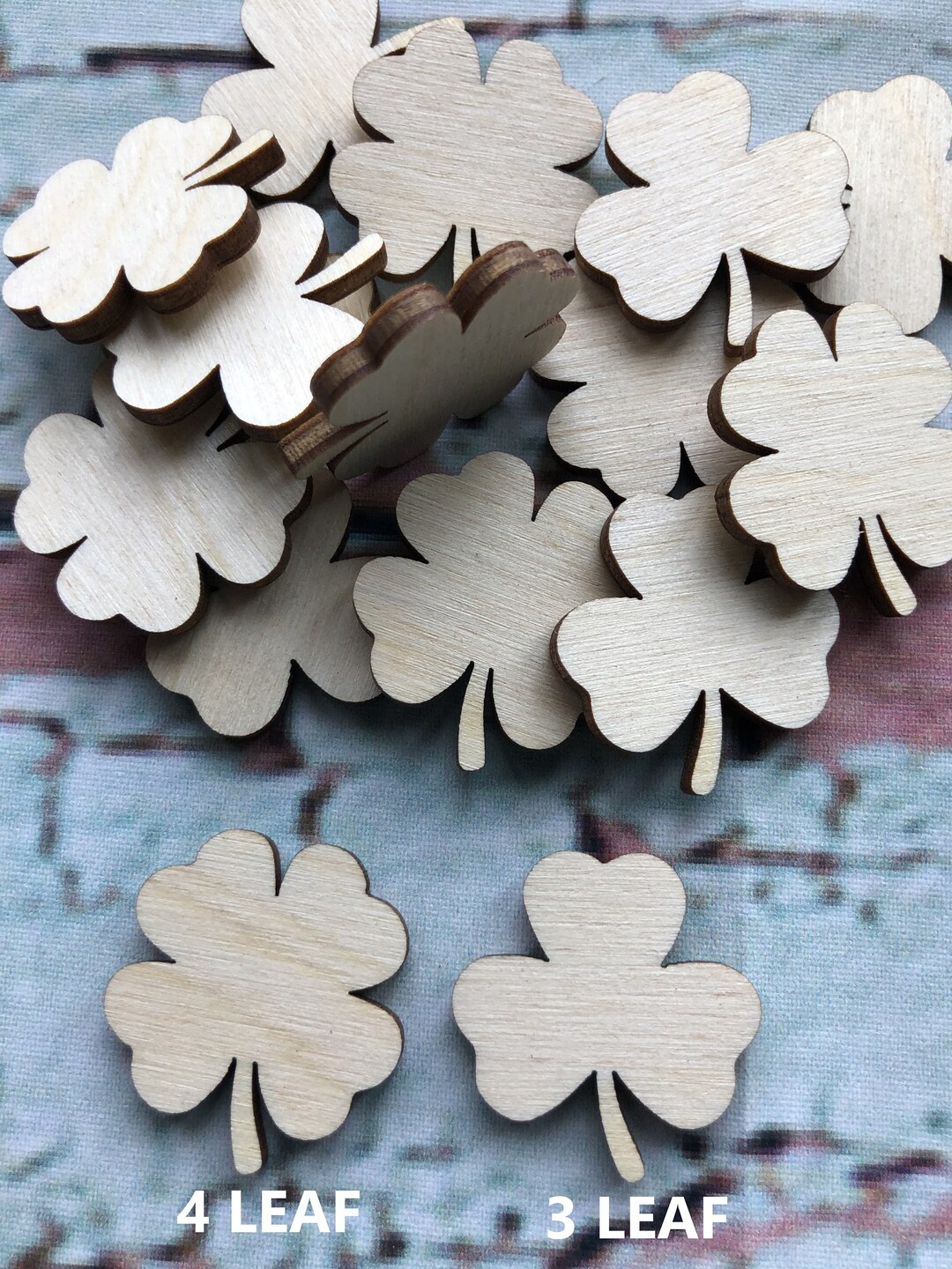 Shamrock/4 or 3 Leaf Clover Laser Cut Unfinished Wood Shape DIY - 1 - 6 ...