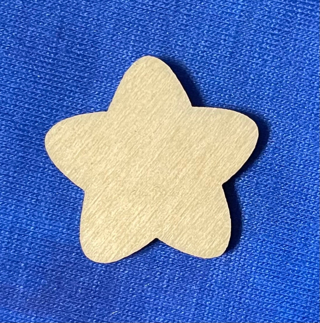 5 Rounded Point Star Rounded Edges Laser Cut Unfinished Wood Shape DIY ...