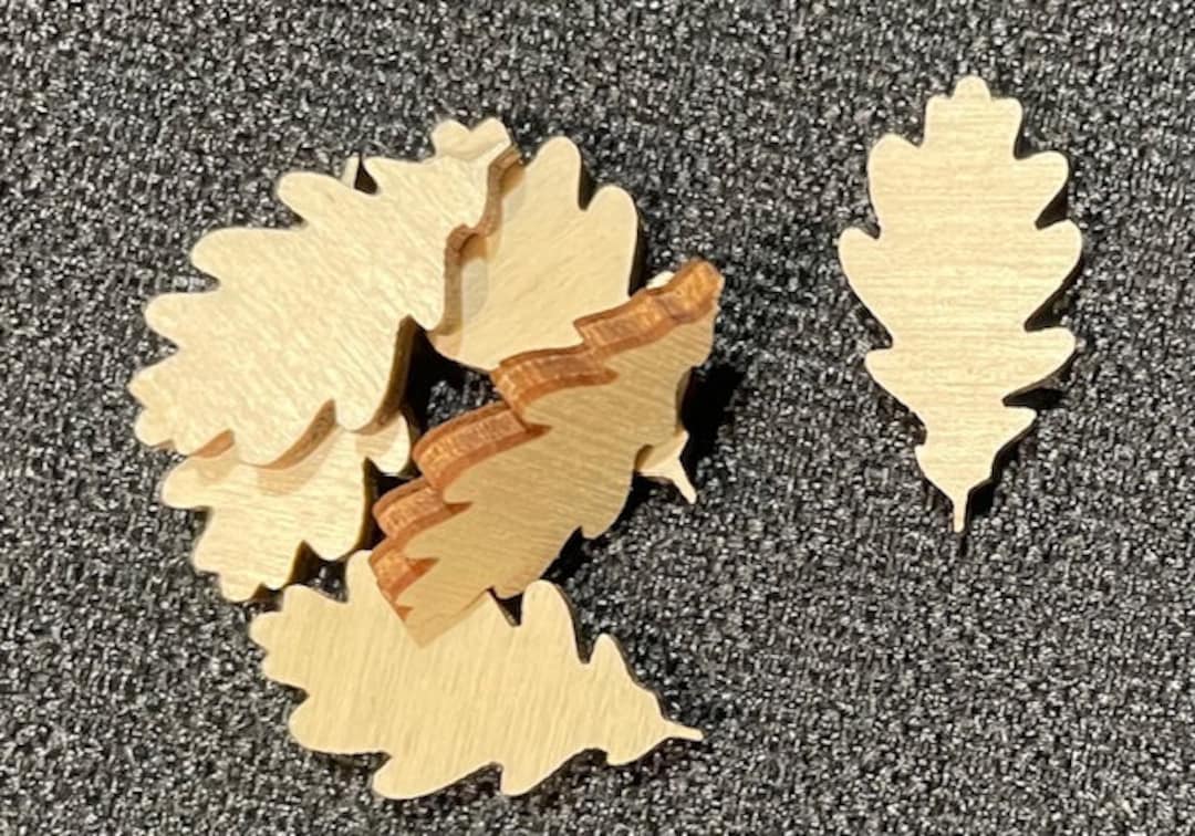 Oak Leaf Rounded Laser Cut Unfinished Wood Shape DIY - 1 to 6 Inches Available FREE SHIPPING ...