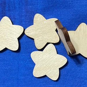 5 Rounded Point Star Rounded Edges Laser Cut Unfinished Wood Shape DIY ...