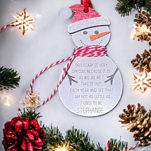 SNOWMAN GROWTH / HEIGHT Ornament - Personalized Custom Measure Child - Etsy