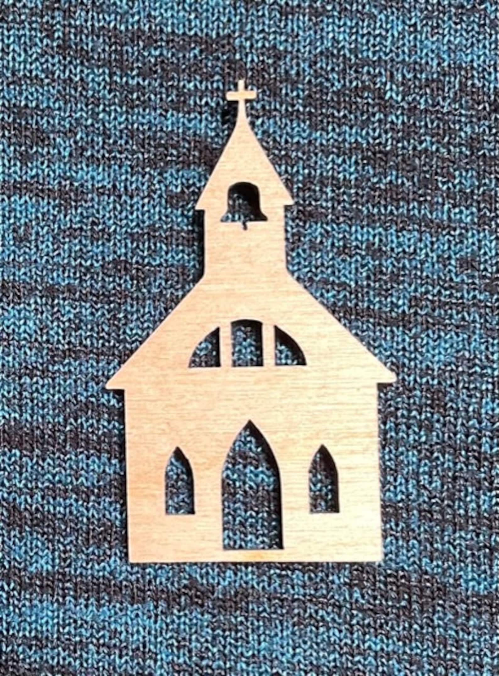 Church Cutout Laser Cut Unfinished Wood Shape DIY - 1 to 6 Inches ...