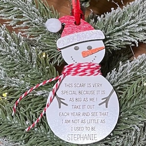 SNOWMAN GROWTH / HEIGHT Ornament - Personalized Custom Measure Child - Etsy