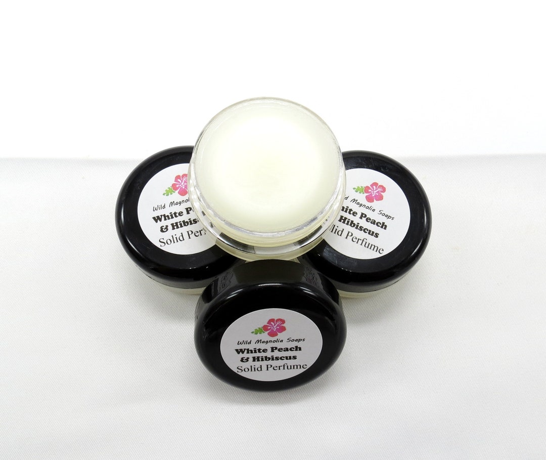 White Peach and Hibiscus Scented Solid Perfume Rub on Perfume - Etsy