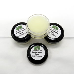 Sandalwood Rose Scented Solid Perfume Rub on Perfume - Etsy