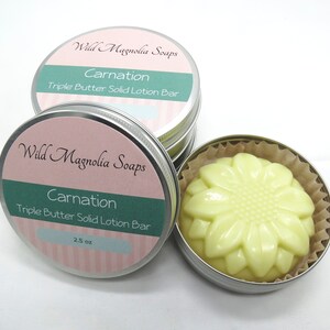 Carnation Scented Solid Lotion Bar Triple Butter With Hemp - Etsy
