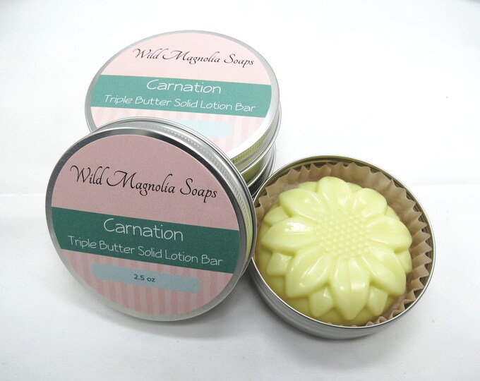 Carnation Scented Solid Lotion Bar Triple Butter With Hemp Butter Bar ...