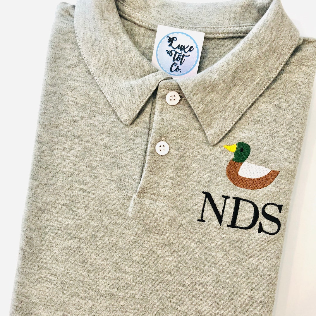 Long Sleeve Mallard Duck Polo //monogrammed Polo // - Etsy