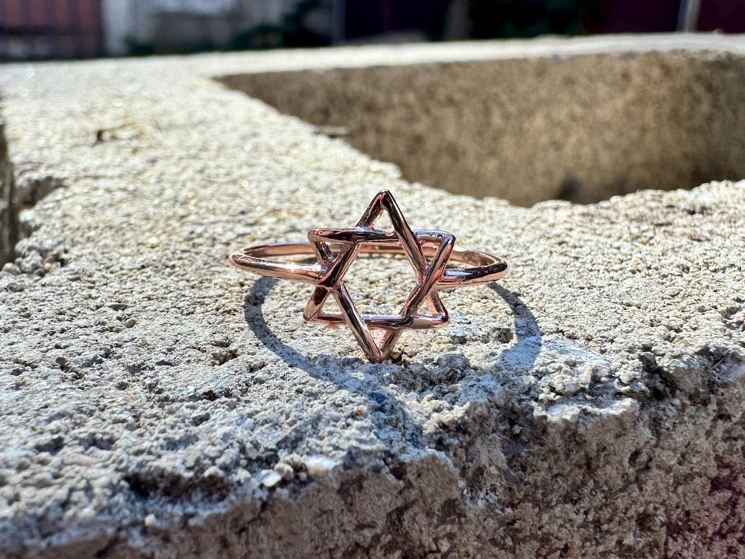 Rose Gold Star of David Ring • Magen David Ring • Jewish Jewelry • Six ...