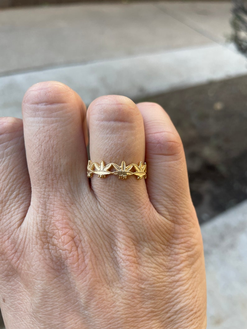 Gold Weed Ring Marijuana Leaf Plant Cannabis Mary Jane | Etsy