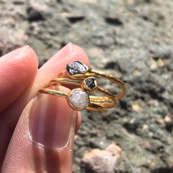 Rough Gemstone Ring - Etsy