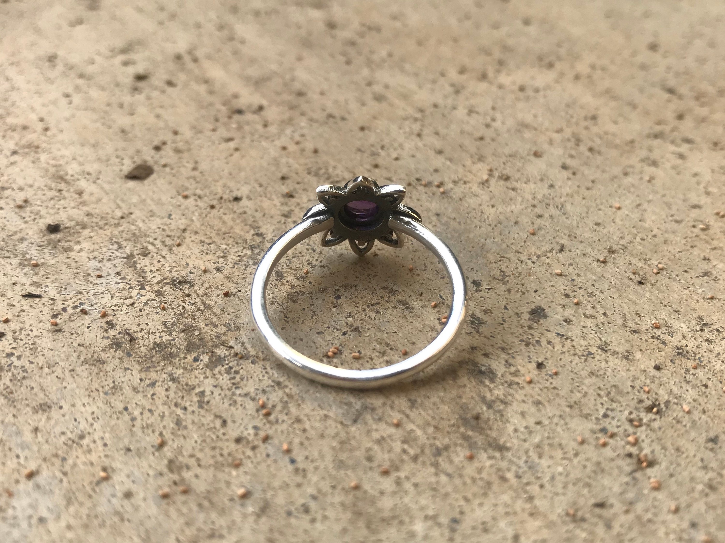 Black Onyx Flower Ring Sterling Silver Black Stone - Etsy