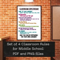 Funny Classroom Poster, Middle School Wall Art, Funny Classroom Rules ...
