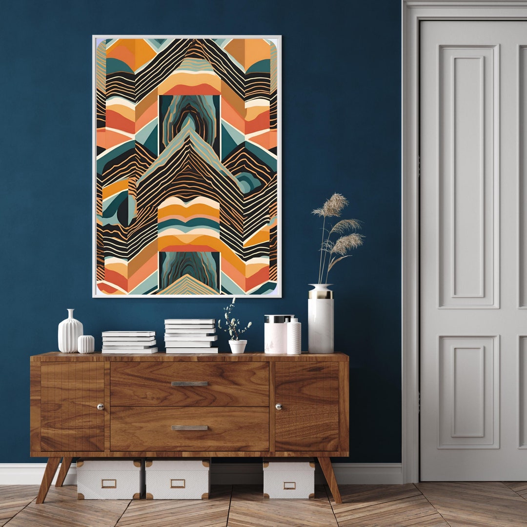 Geometric Op Art Matte Vertical Posters, 7620 Seaworthy, 7568 Neutral ...