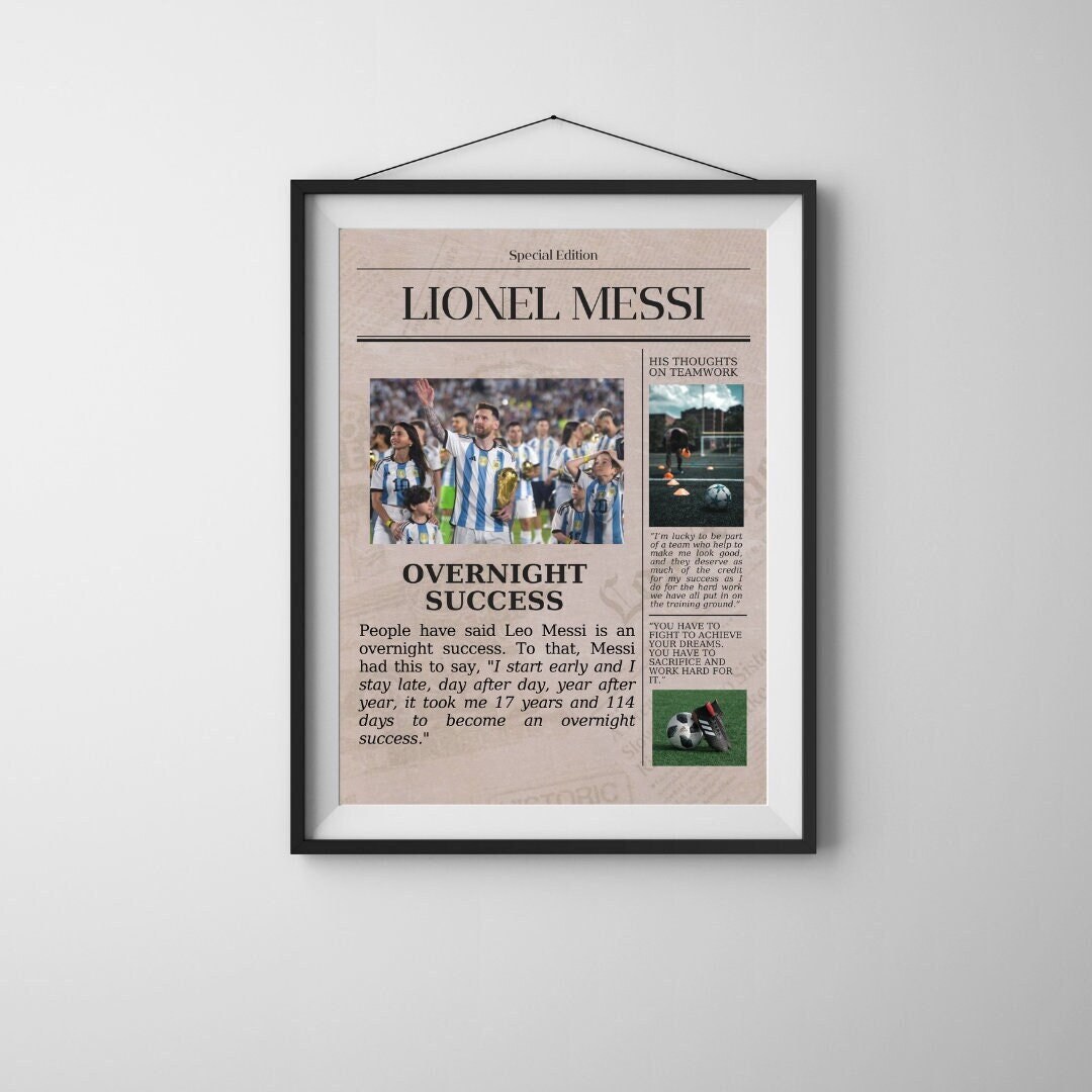 Soccer Athlete Quote Poster Lionel Messi Quote Teamwork Digital ...