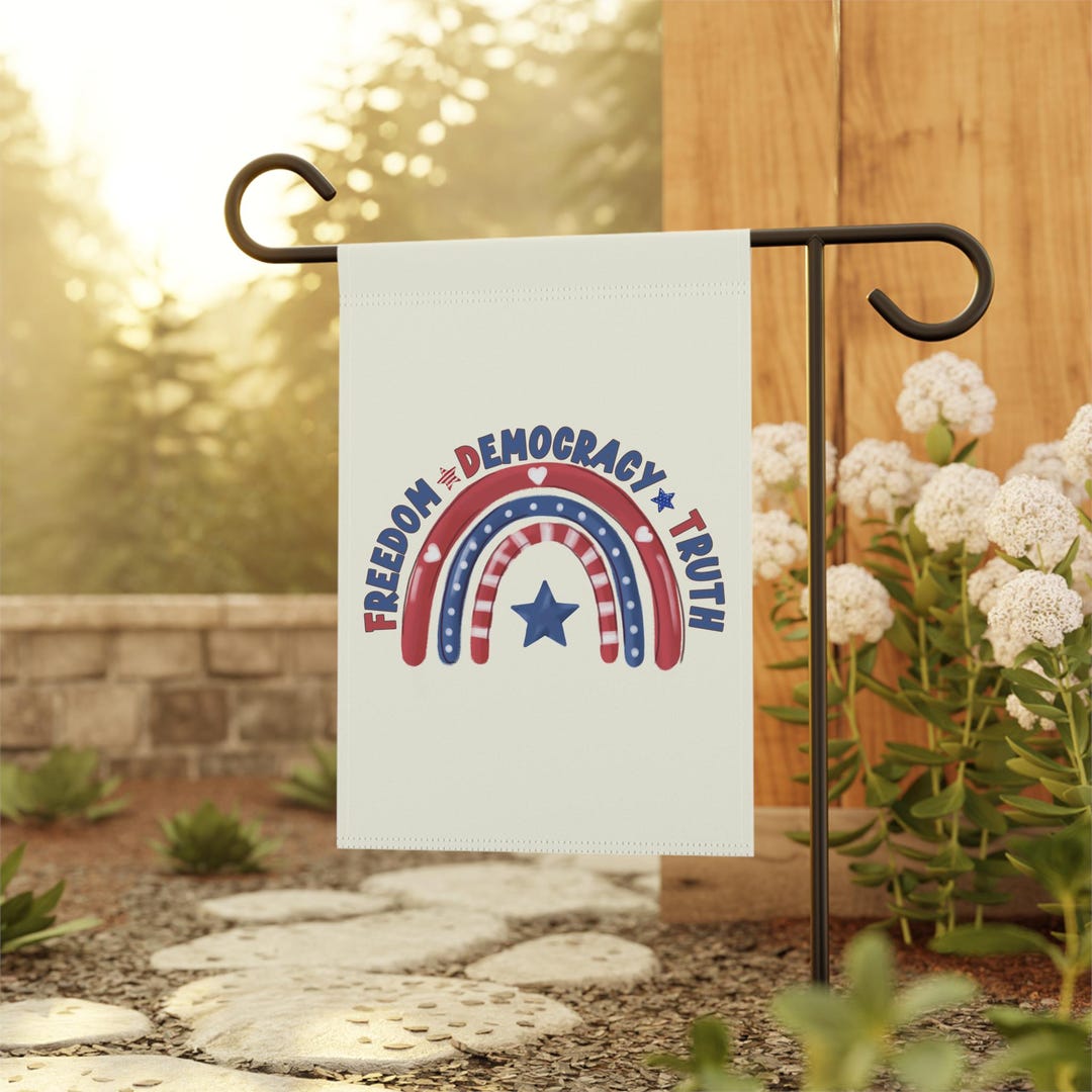 Freedom Democracy Truth Garden Flag, FDT Patriotic Yard Banner, Liberal ...