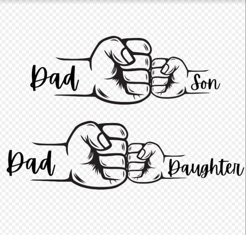 Father and Child Fist Bump Digital Download | Dad and Son, Dad and Daughter | Instant Printable ...