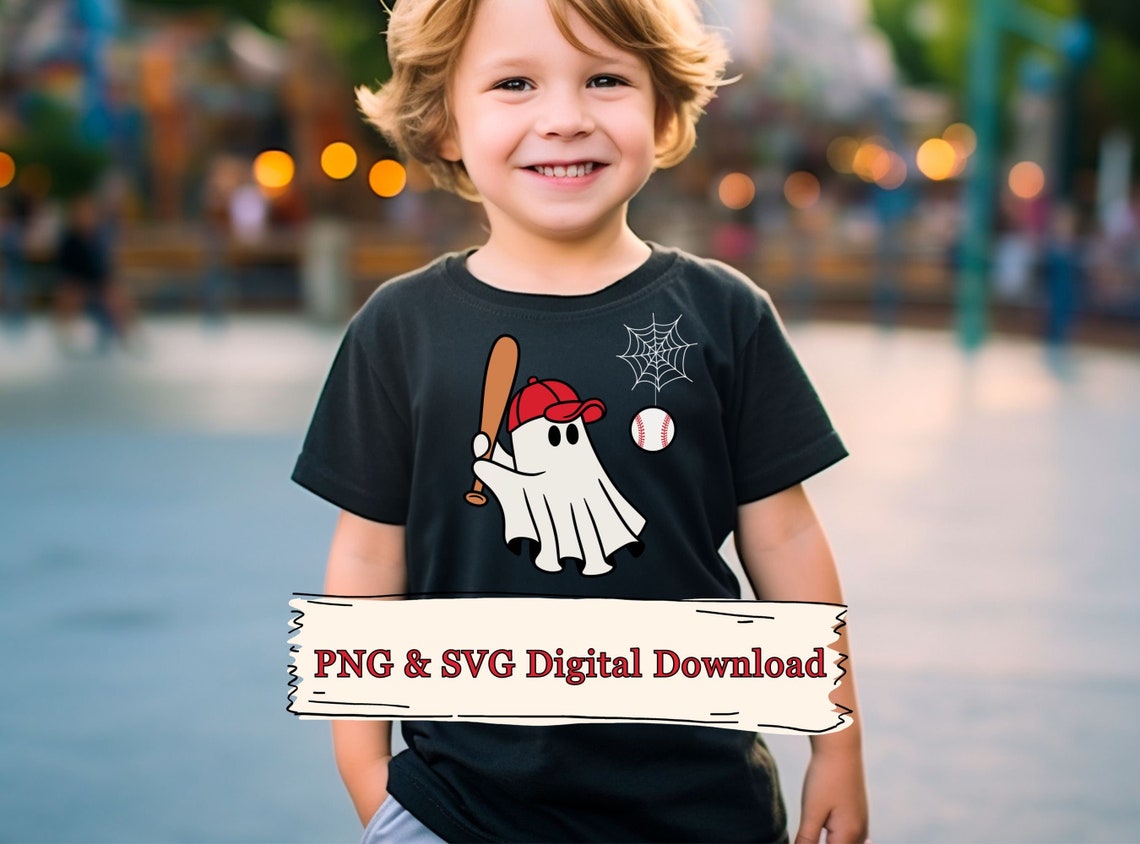 Halloween Baseball SVG Ghost Boys Baseball Player Instant - Etsy