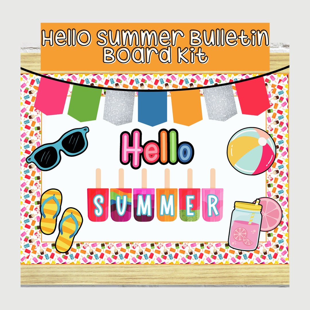 Hello Summer Popsicle Theme Bulletin Board Kit, Digital Download ...