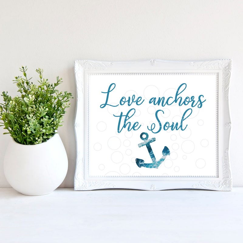 Teal Anchor Print - Etsy