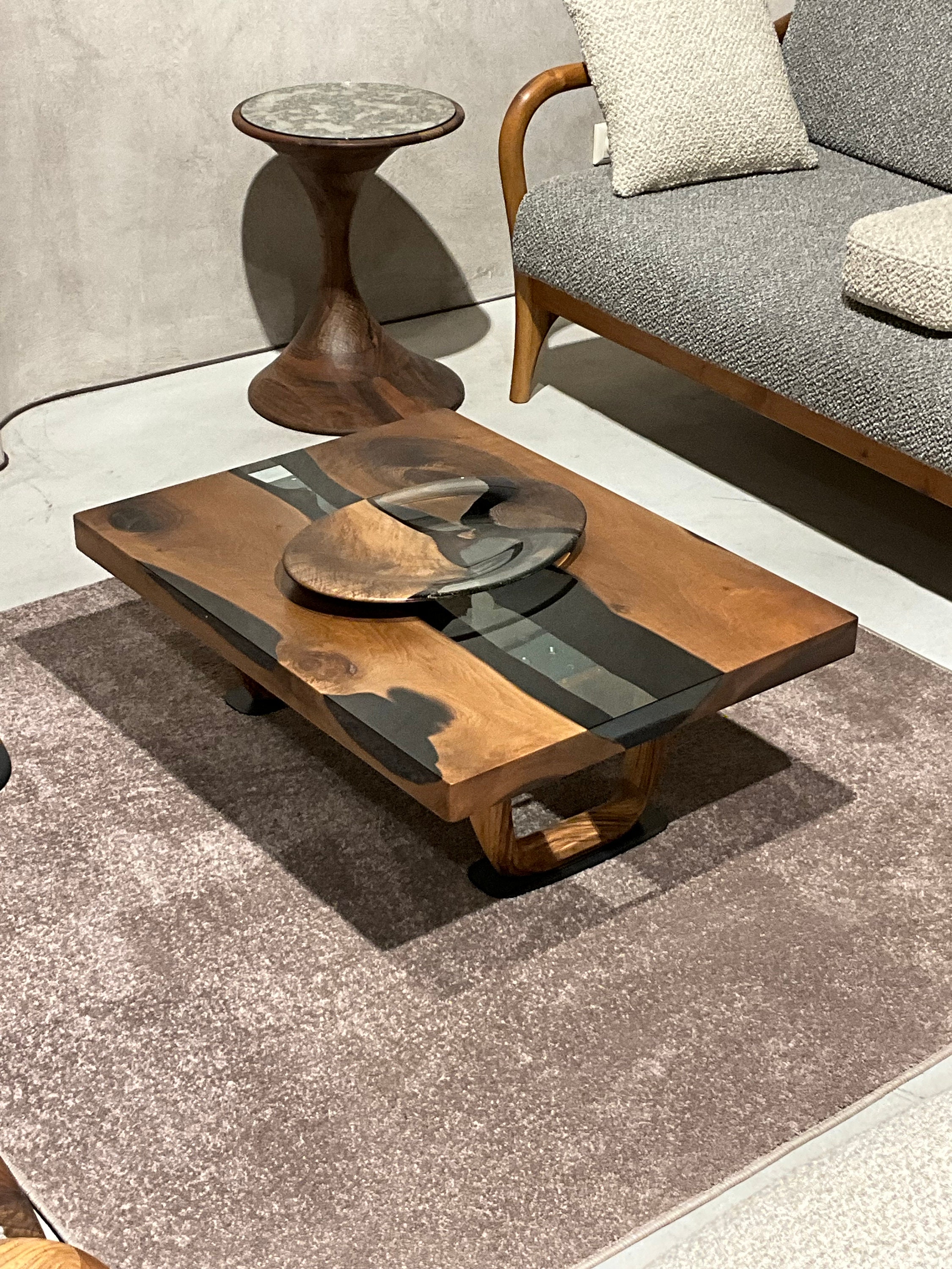 Epoxy Coffee Table, Resin Square Table, Walnut Center Table, Wood Table ...