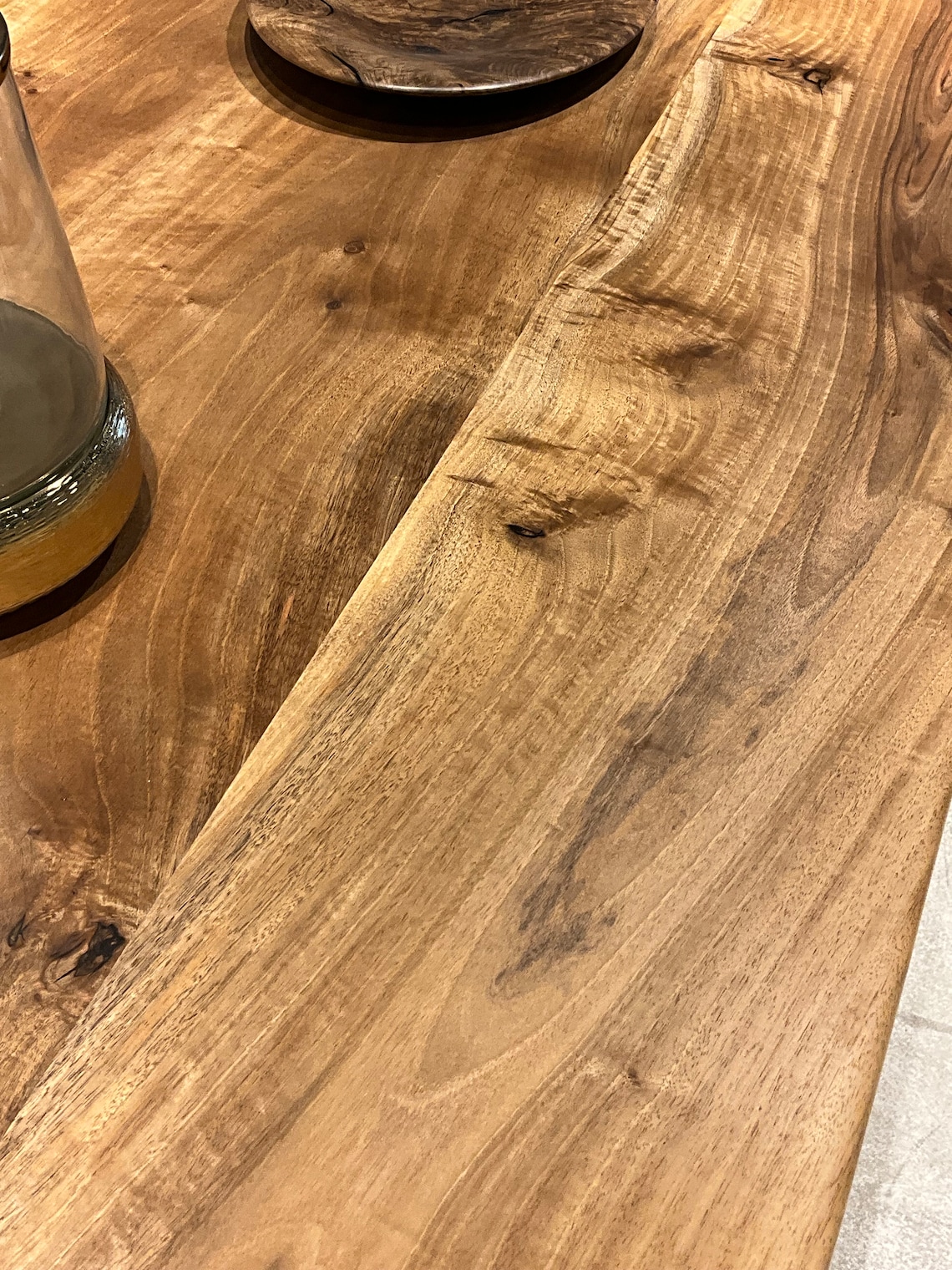 Solid Walnut Dinner Table, Live Edge Walnut Dining Table, Solid Walnut ...