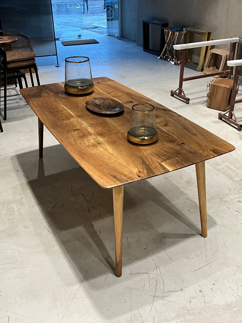 Solid Walnut Dinner Table, Live Edge Walnut Dining Table, Solid Walnut ...