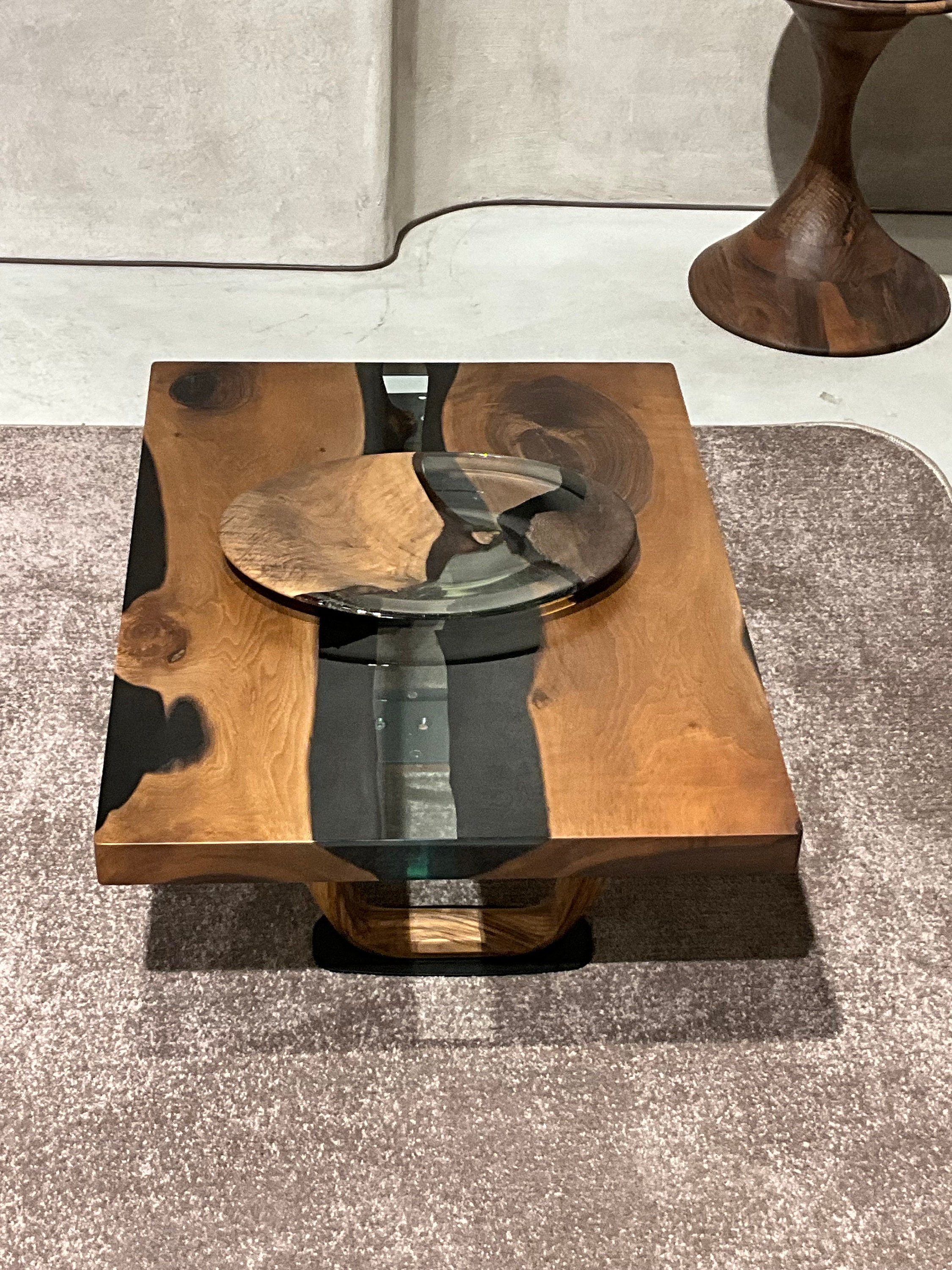 Epoxy Coffee Table, Resin Square Table, Walnut Center Table, Wood Table ...