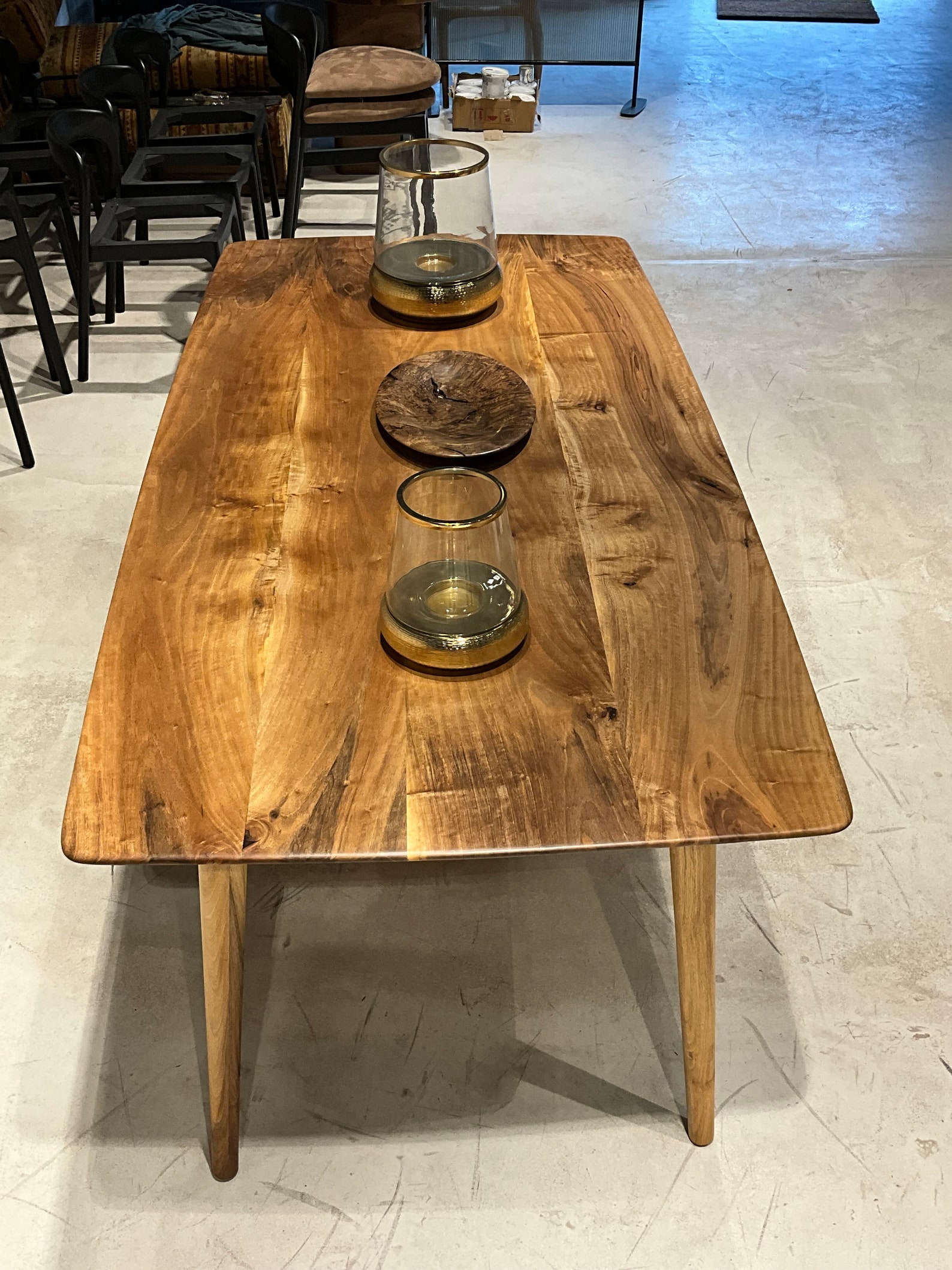 Solid Walnut Dinner Table, Live Edge Walnut Dining Table, Solid Walnut ...