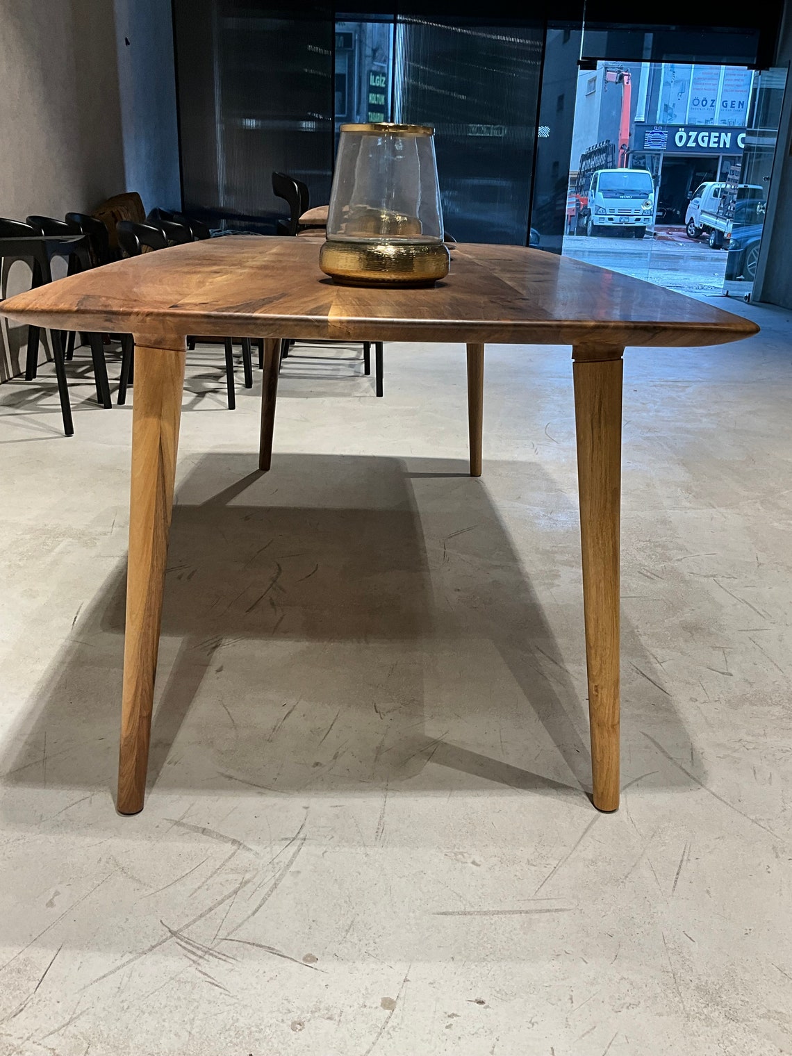 Solid Walnut Dinner Table, Live Edge Walnut Dining Table, Solid Walnut ...