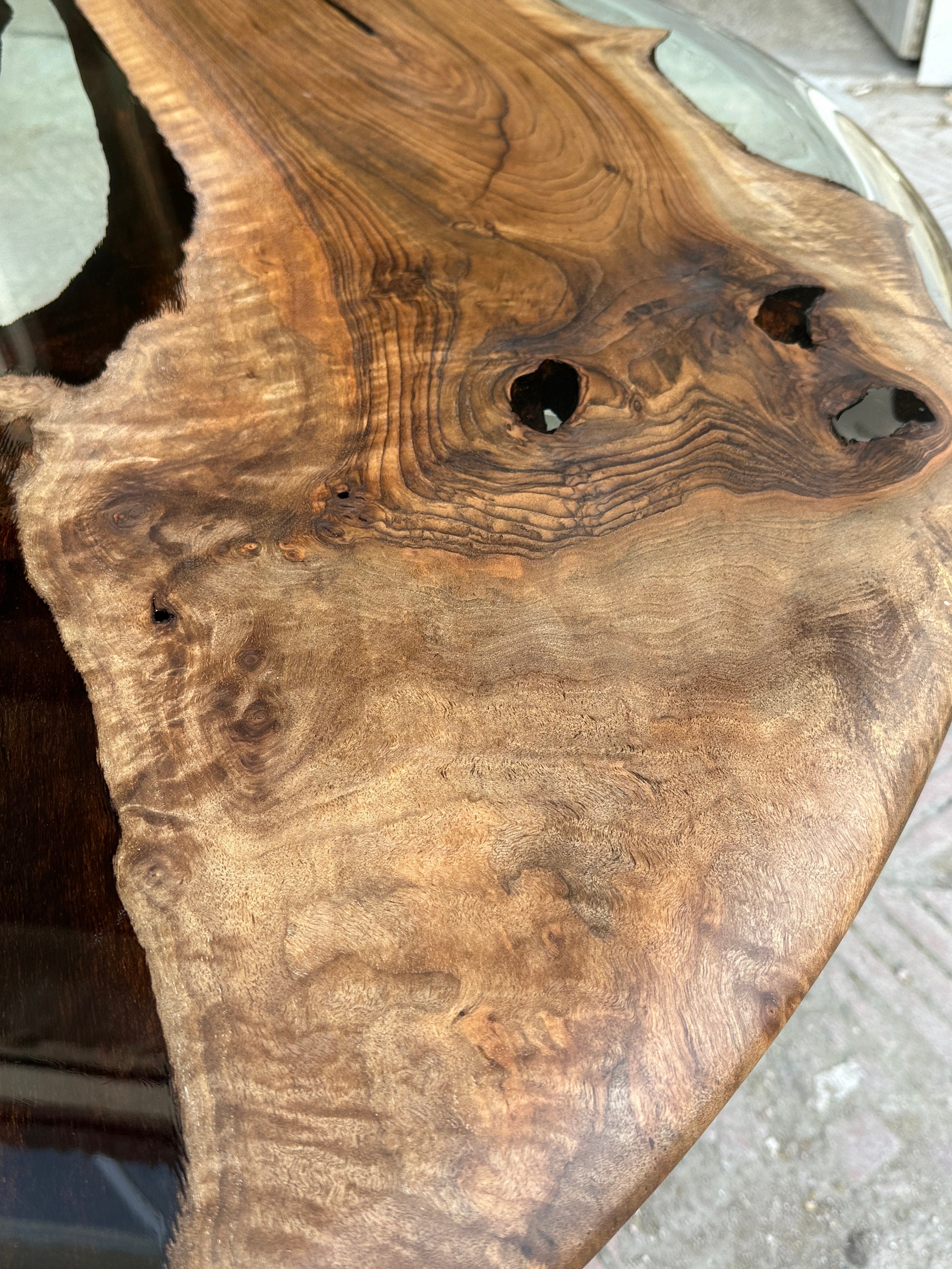 Unique Walnut Epoxy Coffee Table, Side Table,ready TO Shipping,round ...