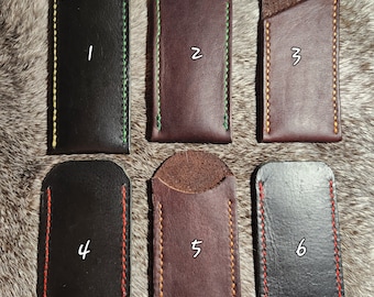 Leather EDC Pocket Knife Slip Build Your Own Pick Your Leather Color ...