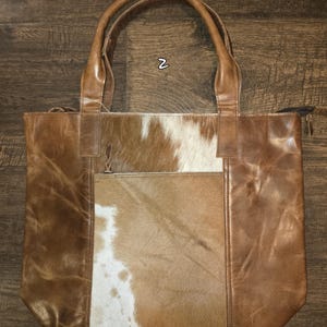 Cowhide and Genuine Leather Tote - Etsy