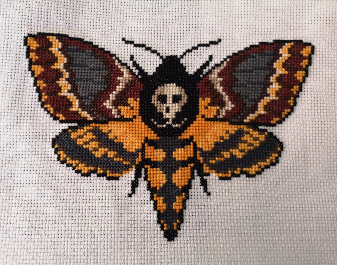 Death's Head Moth Cross Stitch Pattern PDF Download - Etsy