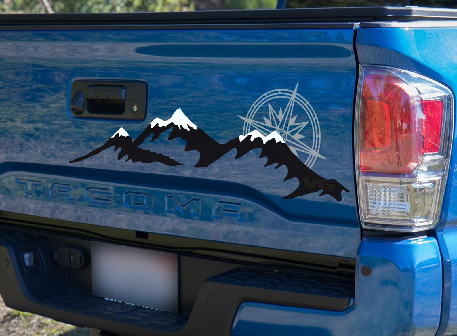 Mountains With Compass Tailgate Decal Sticker for Toyota Tacoma or ...