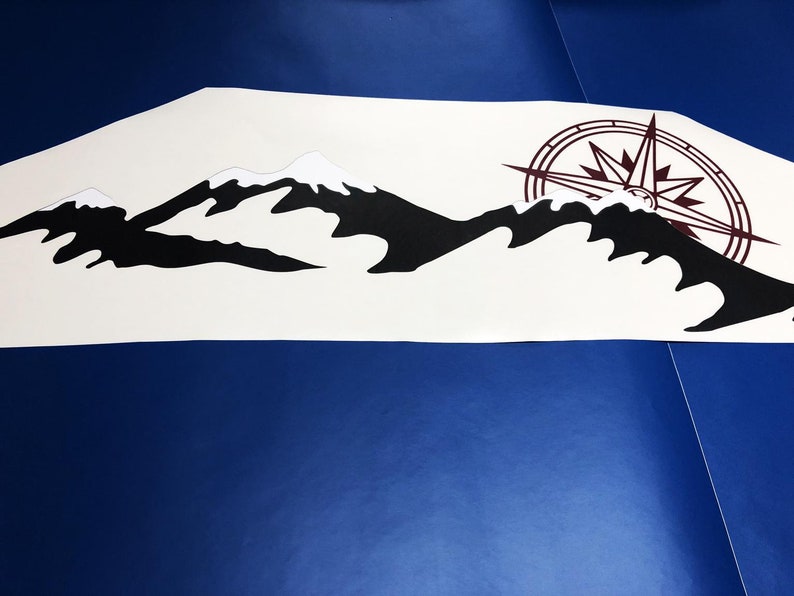 Mountains With Compass Tailgate Decal Sticker for Toyota - Etsy