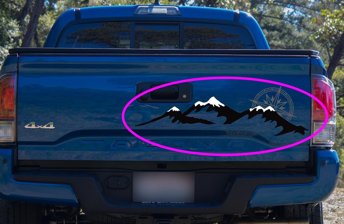 Mountains With Compass Tailgate Decal Sticker for Toyota - Etsy