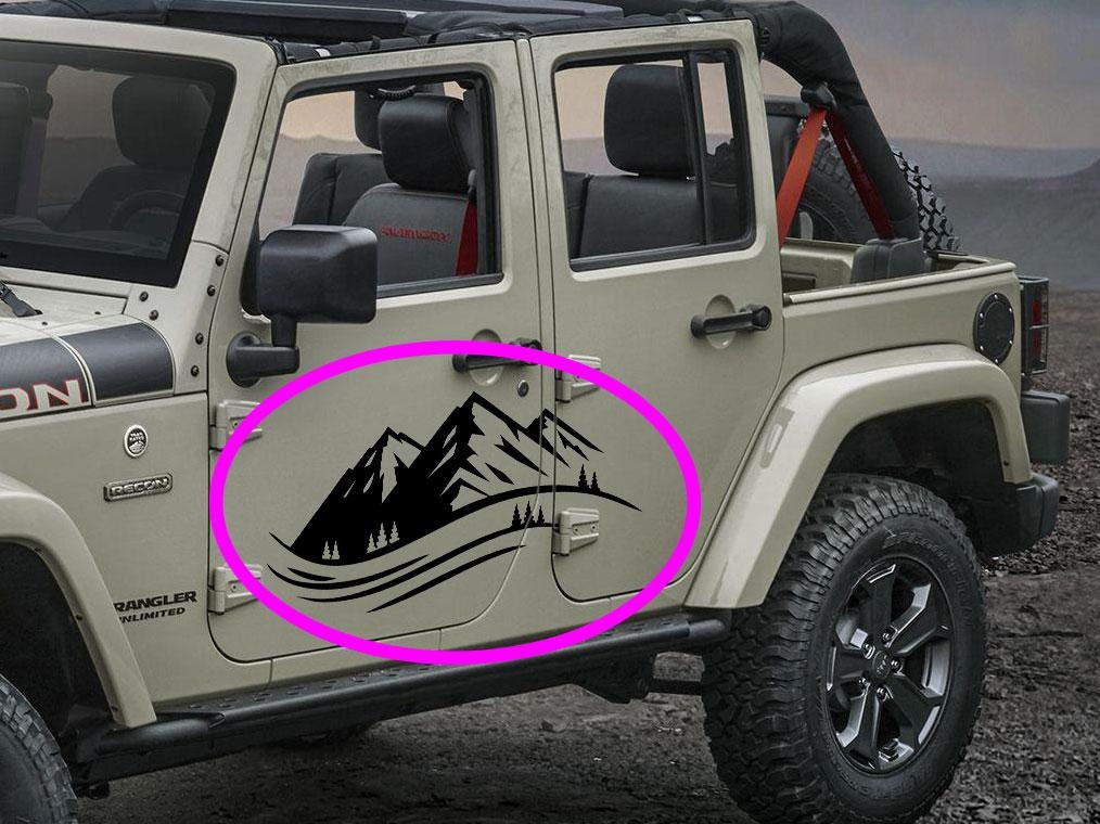 Mountains Tree Door Side Wrangler Rubicon Recon Decal Sticker - Etsy
