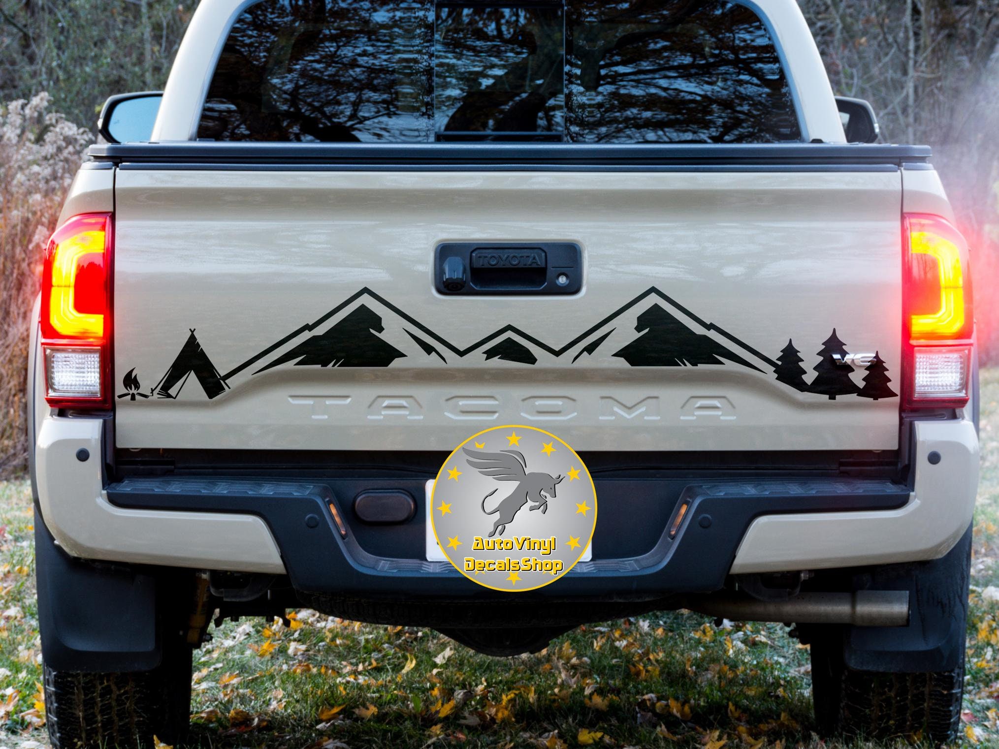 New Tailgate Tacoma TRD Mountains Forest Tree Camping Decal Sticker for ...