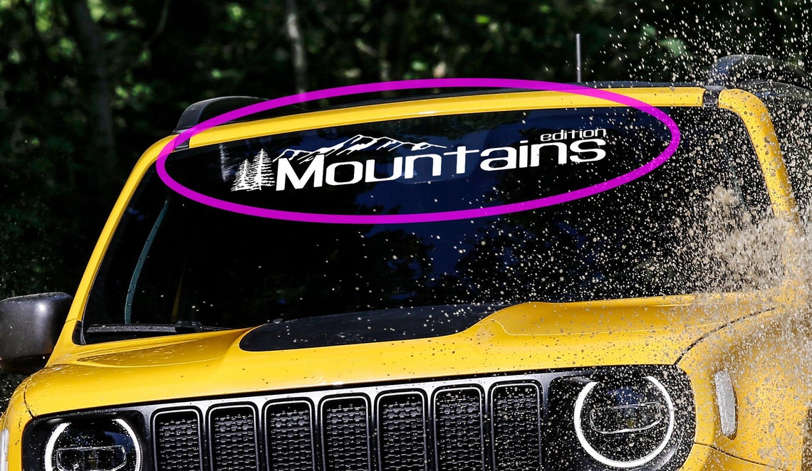 Mountains Tree Renegade Wrangler Rubicon Windshield Banner Vinyl Decal ...