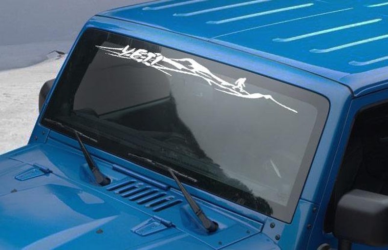 Yeti Mountains Wrangler Decal Sticker Windshield Banner JK TJ YJ - Etsy