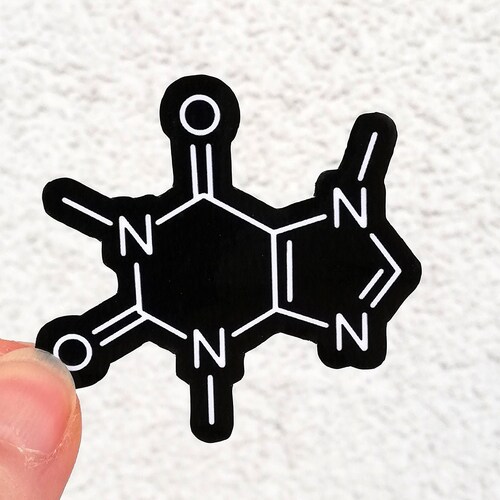 Black Coffee Caffeine Molecule Science Vinyl Laptop Sticker | Etsy
