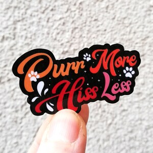 Purr More Funny Cat Waterproof Vinyl Sticker Laptop Decal - Etsy