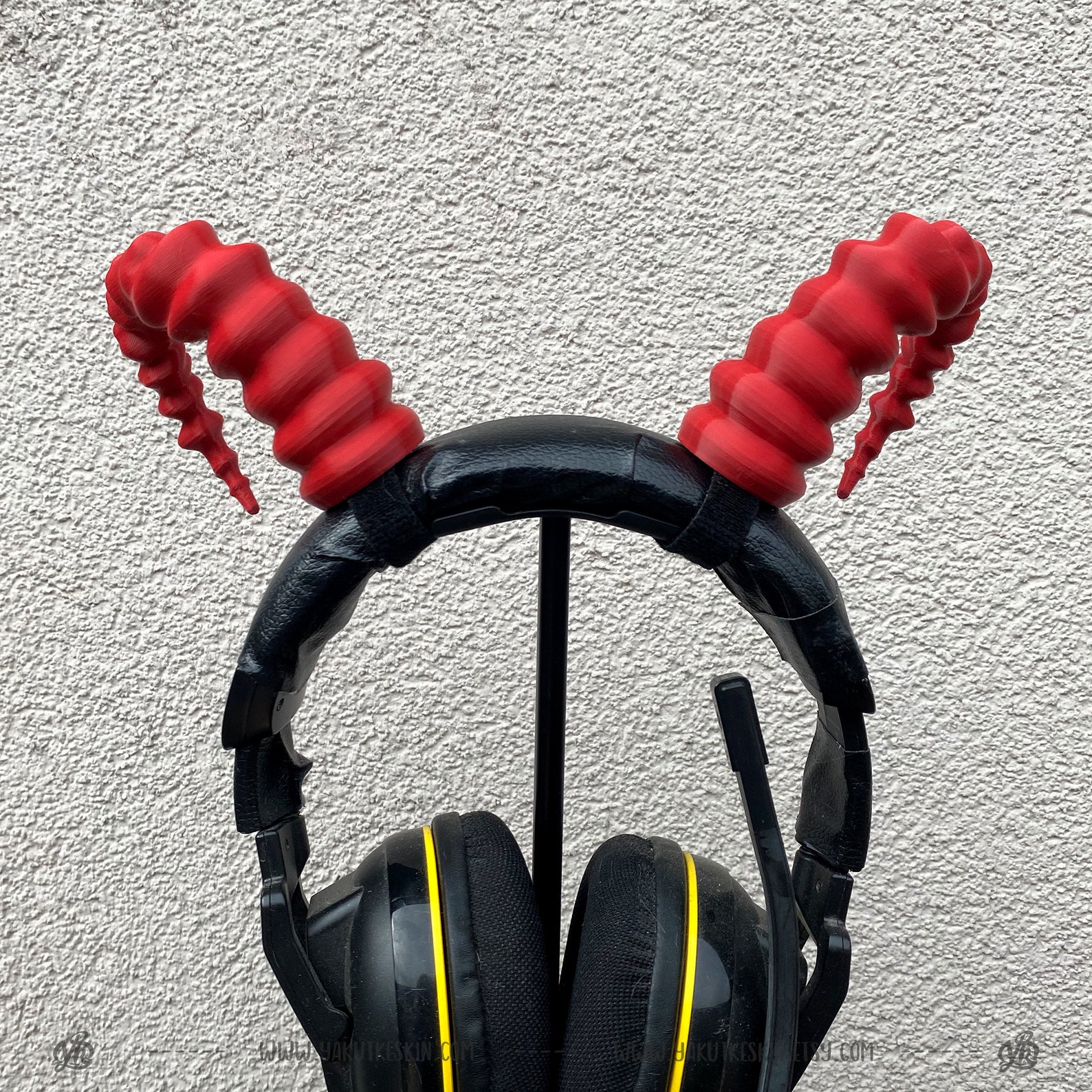 Ribbed Goat Demon Horns for Headphones Headsets Gothic Curved - Etsy