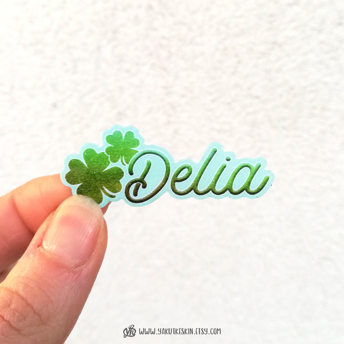 Four Leaf Clover Custom Name Stickers Waterproof Shamrock - Etsy