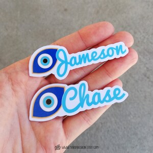 Custom Evil Eye Personalized Name Stickers Waterproof Vinyl Sticker ...