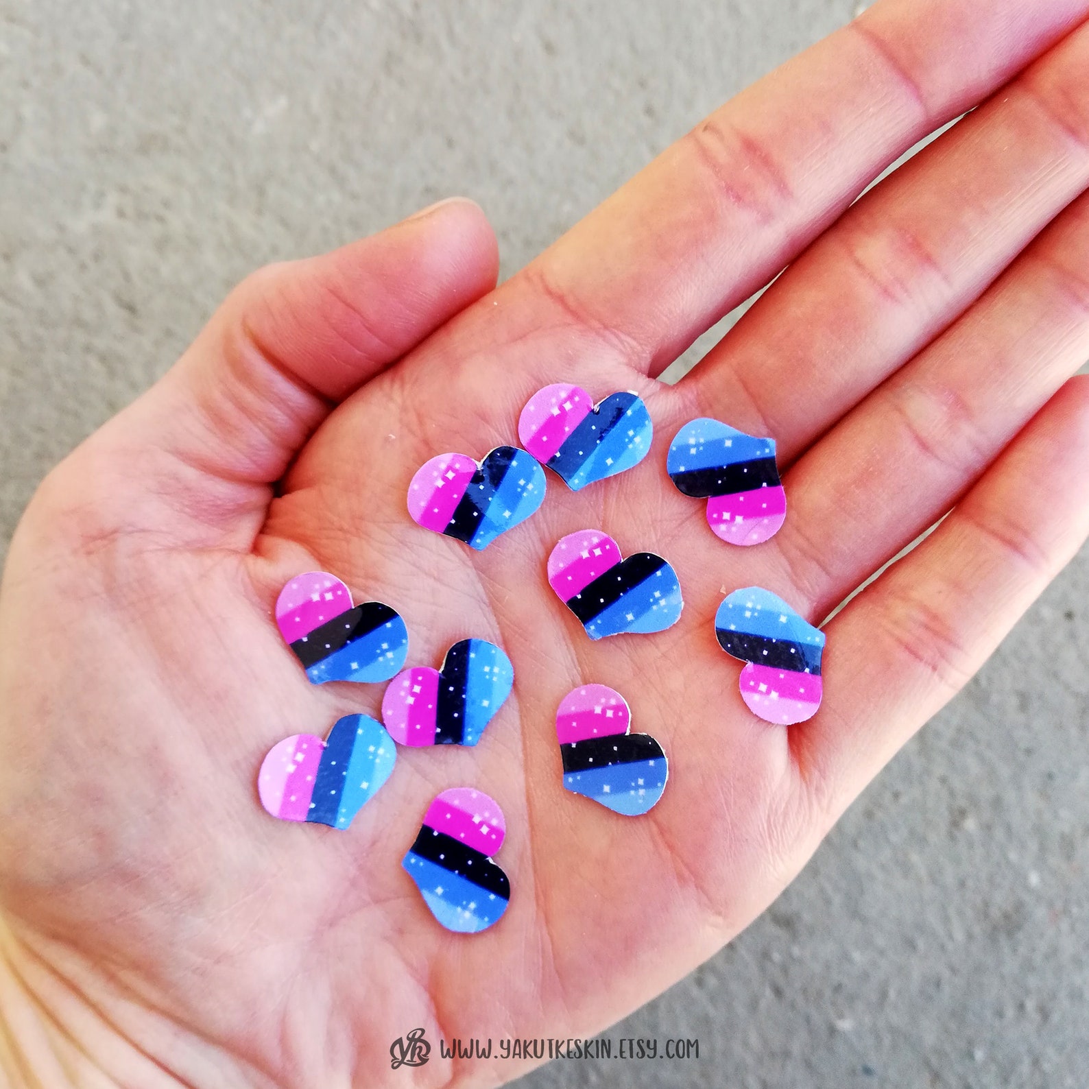 10 Mini Omnisexual Pride Flag Heart Waterproof Vinyl Sticker - Etsy