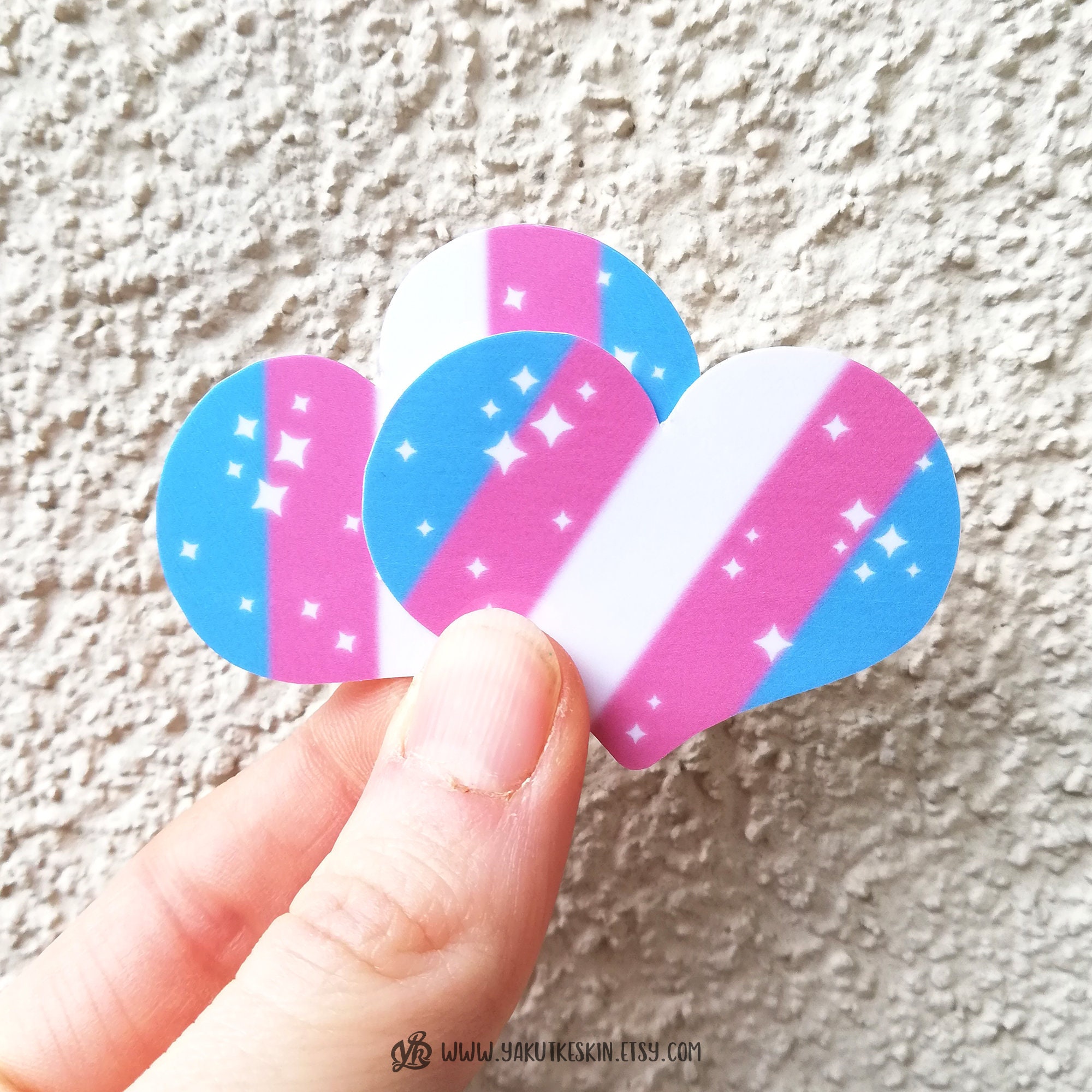Transgender Flag Heart Sticker/ Trans Pride Weatherproof Die-Cut ...