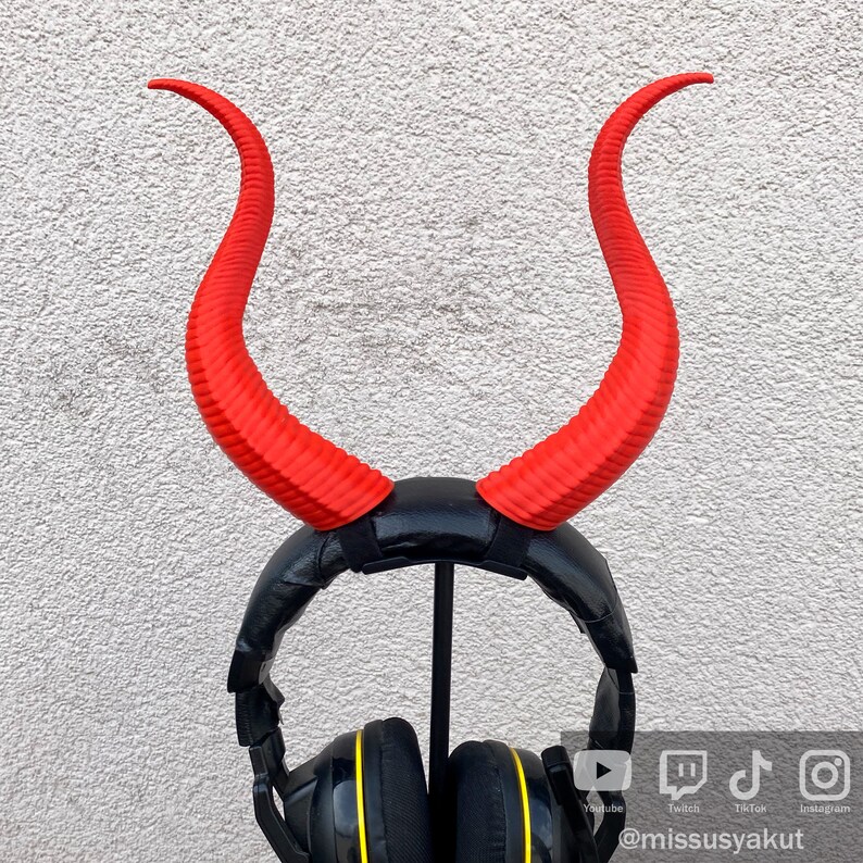 Gothic Witch Demon HORNS for Headphones Curved Devil Headset - Etsy