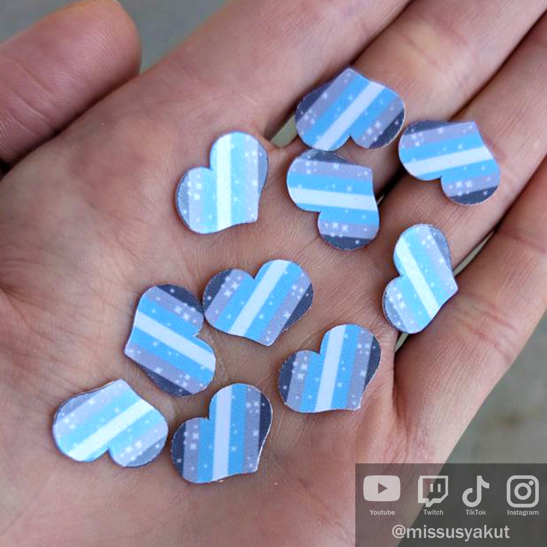 10 Mini Demiboy Pride Flag Heart Waterproof Vinyl Sticker Pack Laptop ...